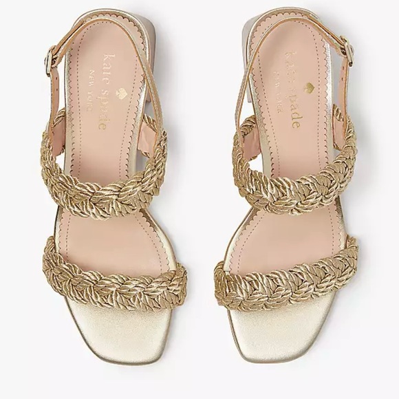 kate spade | Shoes | Kate Spade Valentina Braided Rope Strap Mid Heeled ...